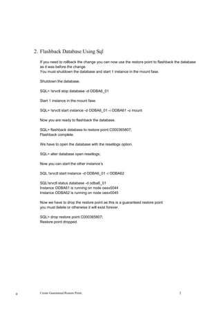 Create guaranteed restore point | DOCX