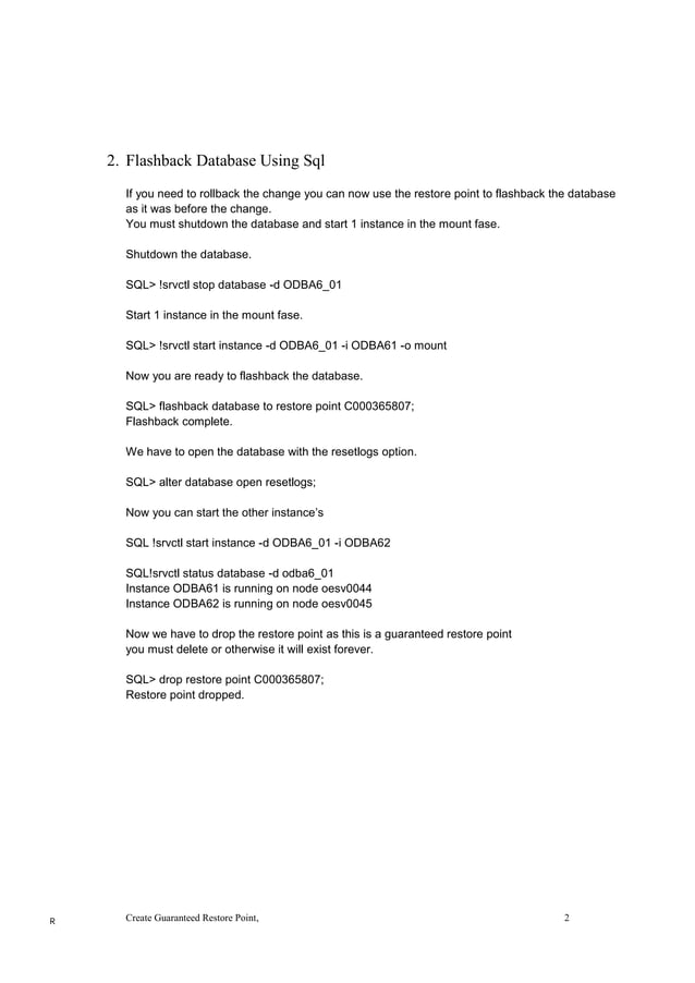 Create guaranteed restore point | PDF