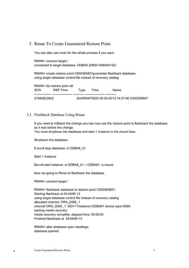 Create guaranteed restore point | PDF