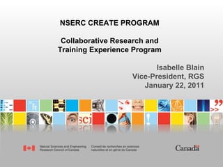 NSERC CREATE Program | PPT