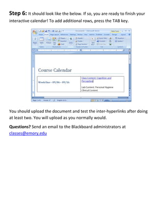 Create interactive calendar | PDF