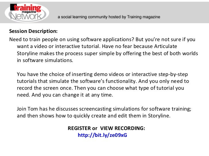 Create Interactive Software Simulations With Articulate Storyline With Tom Kuhlmann