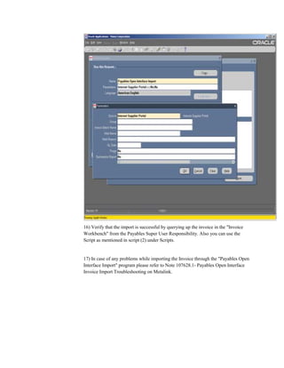 Create invoice by Oracle iSupplier portal | PDF