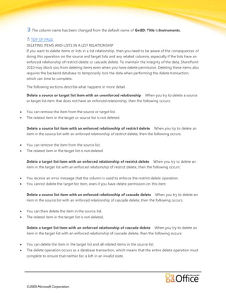 Create List Relationships by Using Unique and Lookup Columns - SharePoint 2010 - EPC Group | PDF