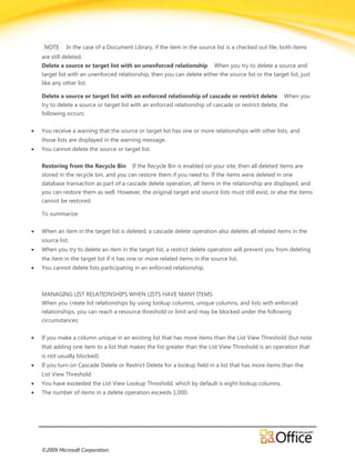 Create List Relationships by Using Unique and Lookup Columns - SharePoint 2010 - EPC Group | PDF