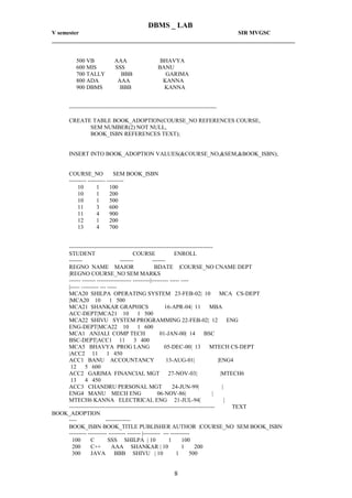 Create mca dbms | PDF