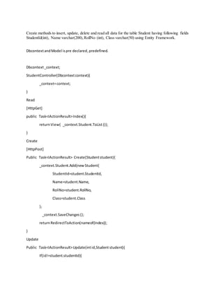 Create methods to_insert | PDF
