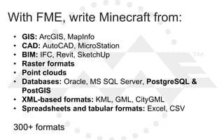 Create Minecraft Worlds with ArcGIS and the Data Interoperability Extension | PPTX
