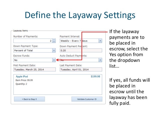 Create a New Layaway