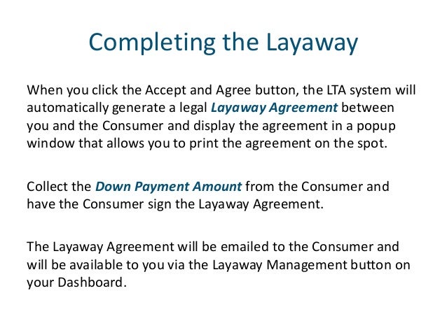 Create a New Layaway
