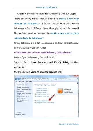 How to add a user account in windows 7 - lasopathree