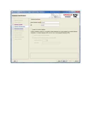 Create non-cdb (traditional) oracle database 12c on windows | PDF | Databases | Computer ...