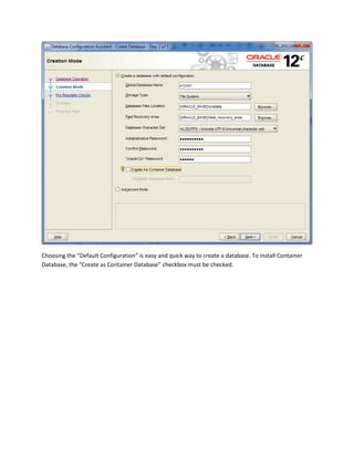 Create non-cdb (traditional) oracle database 12c on windows | PDF | Databases | Computer ...