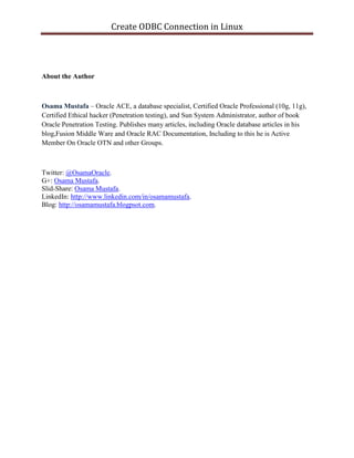 Steps to Create odbc connection linux | PDF