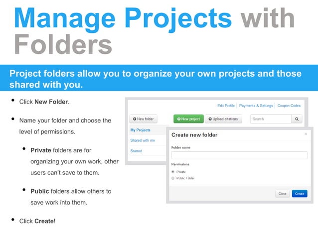 Create & organize projects | PPT