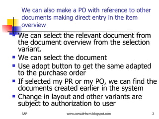 Create Purchase Order With Reference In Sap System | PPT
