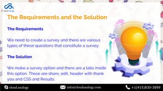 Create Questions with Survey force App | PPTX | Internet | Computing