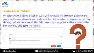 Create Questions with Survey force App | PPTX | Internet | Computing
