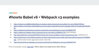 Create ReactJS Component & publish as npm package | PPT