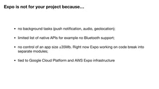 Create React Native App vs Expo vs Manually | PDF