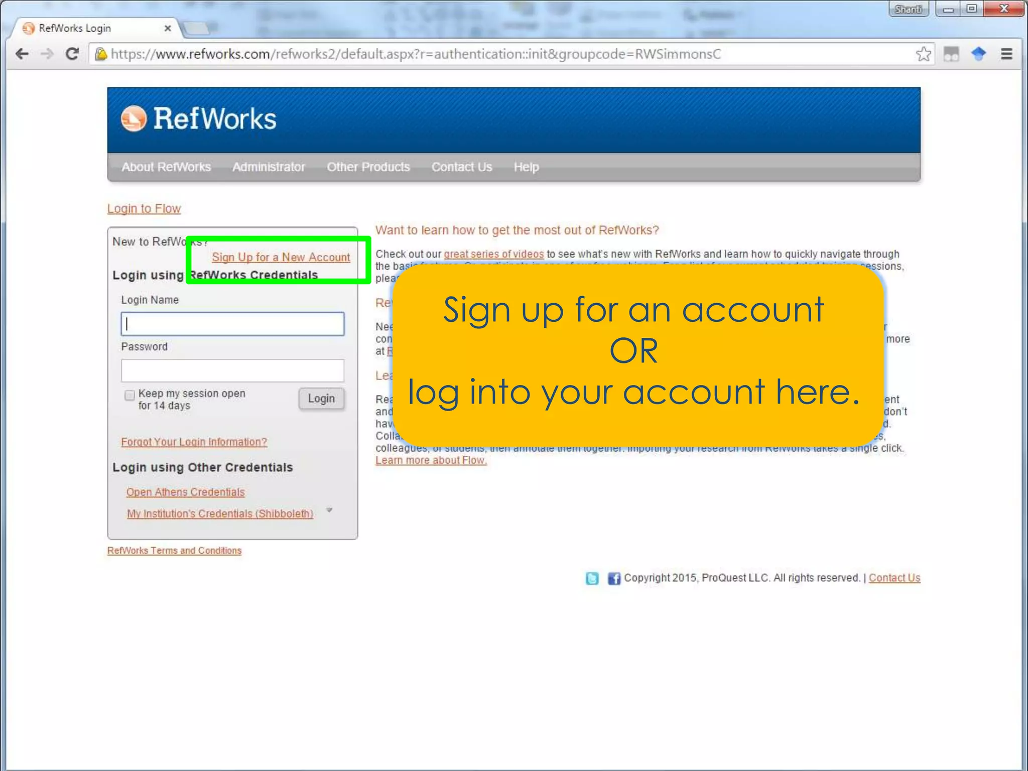 Create Your RefWorks Account | PPT