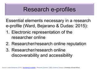 Create and maintain an up-to-date ResearcherID profile | PDF
