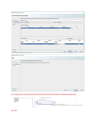 Create rest webservice for oracle public api using java class via jdeveloper | DOCX