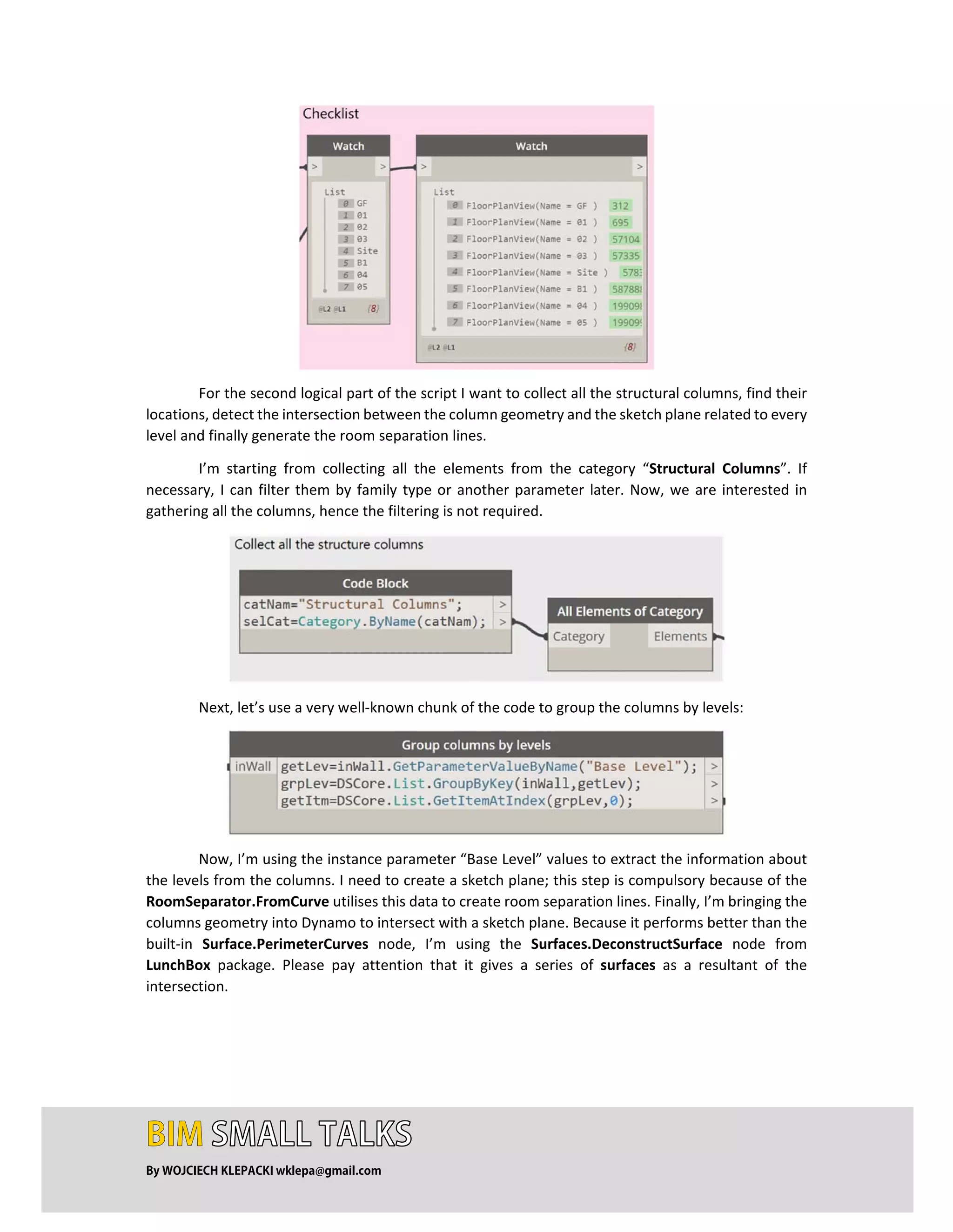 Create room separations lines for the structure columns | PDF