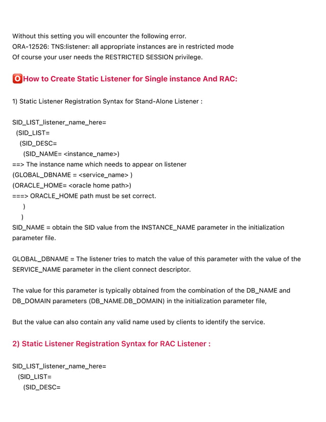 Create Static Listener SI _ RAC Duplication.pdf