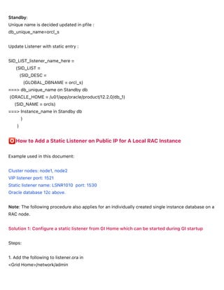 Create Static Listener SI _ RAC Duplication.pdf