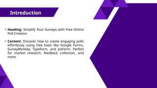 Create Stunning Polls with Free Poll Makers & Online Tools. | PPT