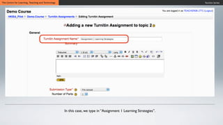 Create Turnitin Assignment in Moodle (Basic) | PPT