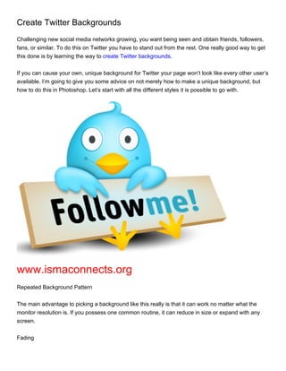 Create Twitter Backgrounds | PDF | Social Networking | Internet