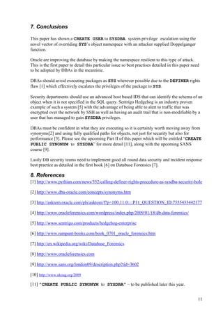 Create user to_sysdba | PDF