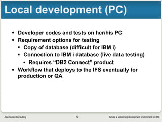Create a welcoming development environment on IBM i | PDF | Operating Systems | Computer ...
