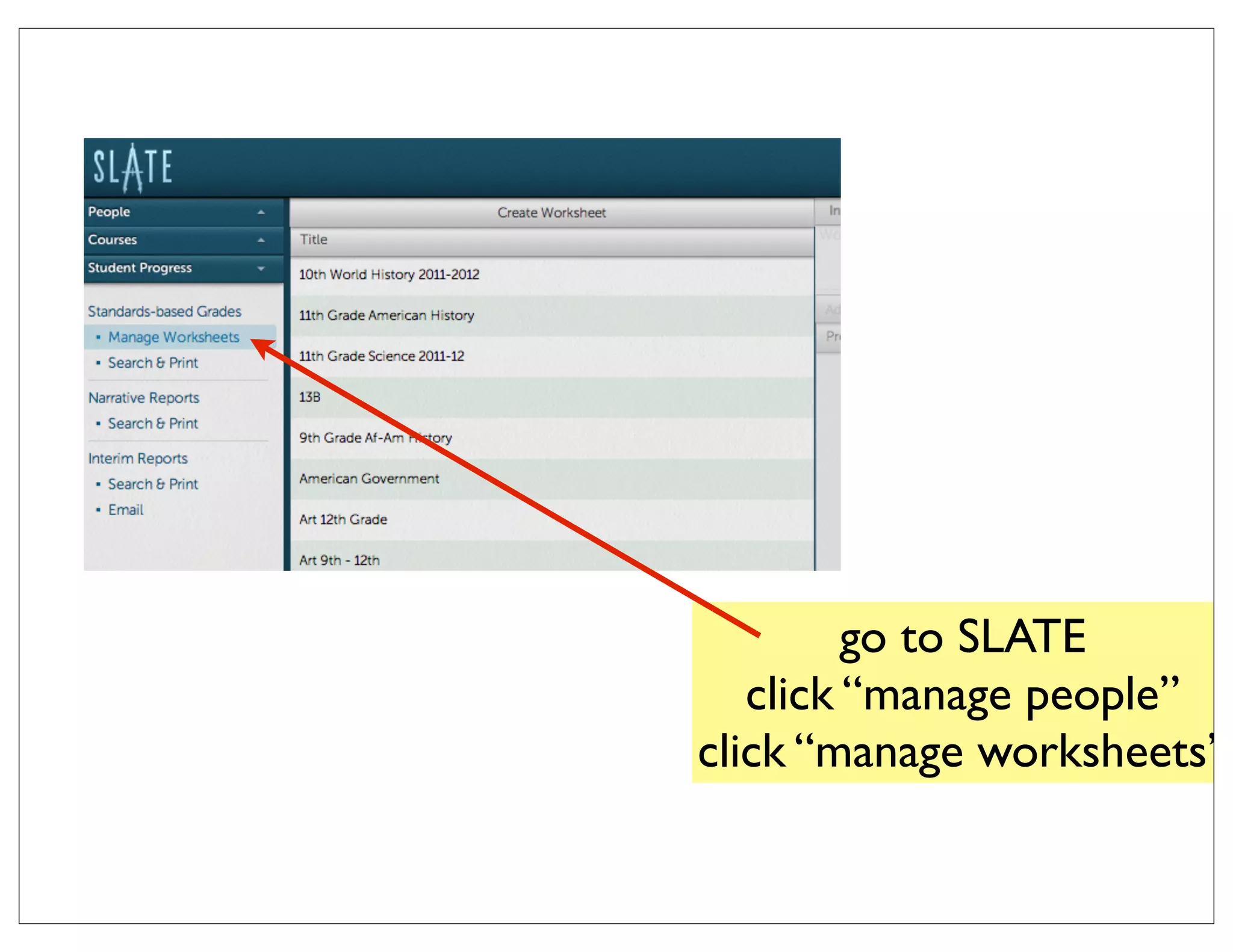 Create worksheet for slo & assess slo in slate | PPT