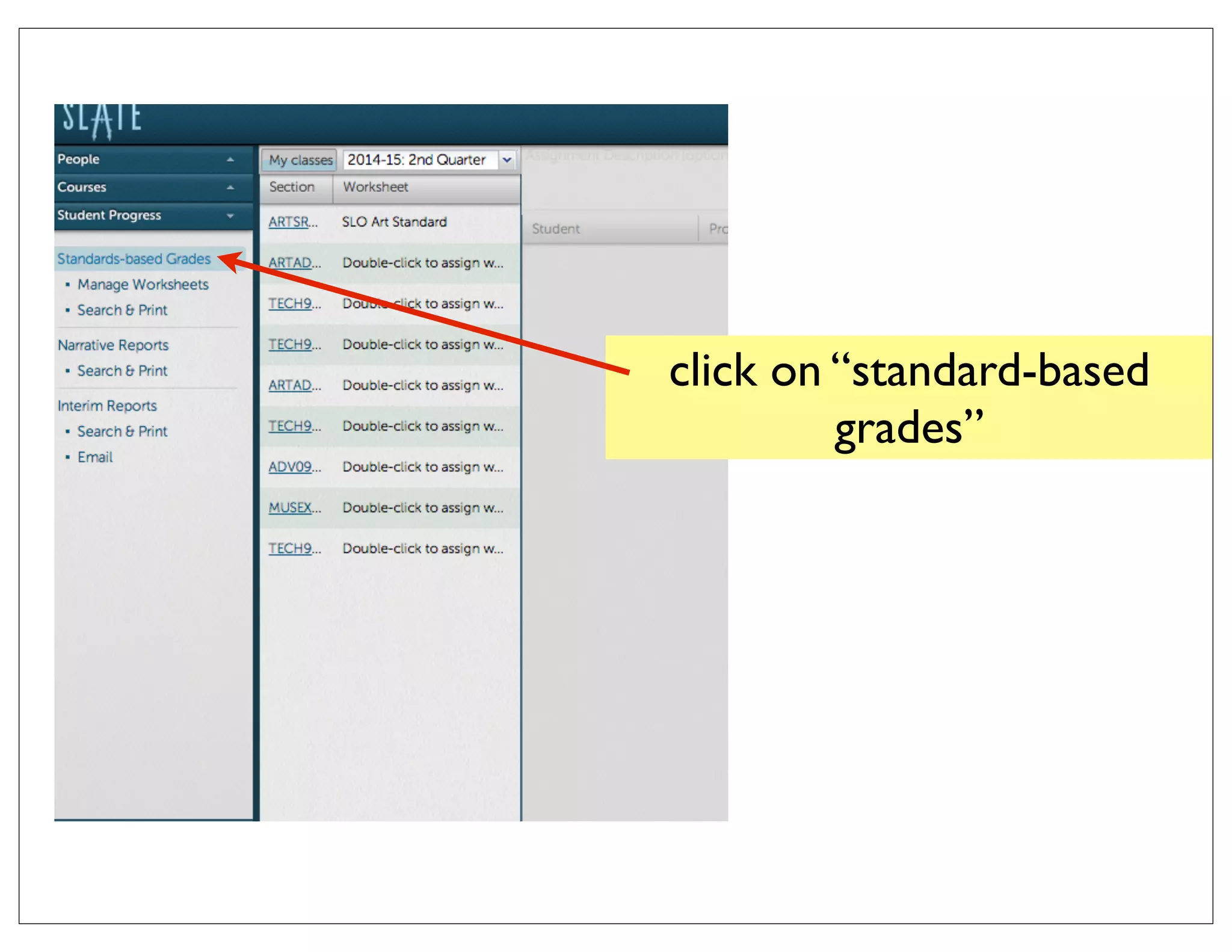 Create worksheet for slo & assess slo in slate | PPT