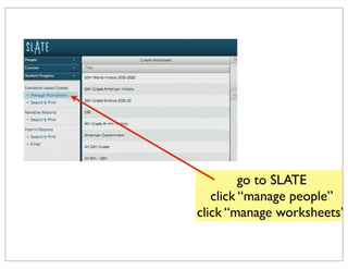Create worksheet for slo & assess slo in slate | PPT