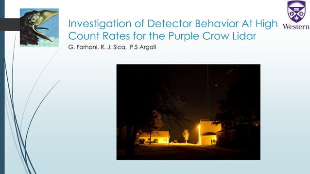 Investigation of Detector Behavior At High Count Rates for the Purple ...