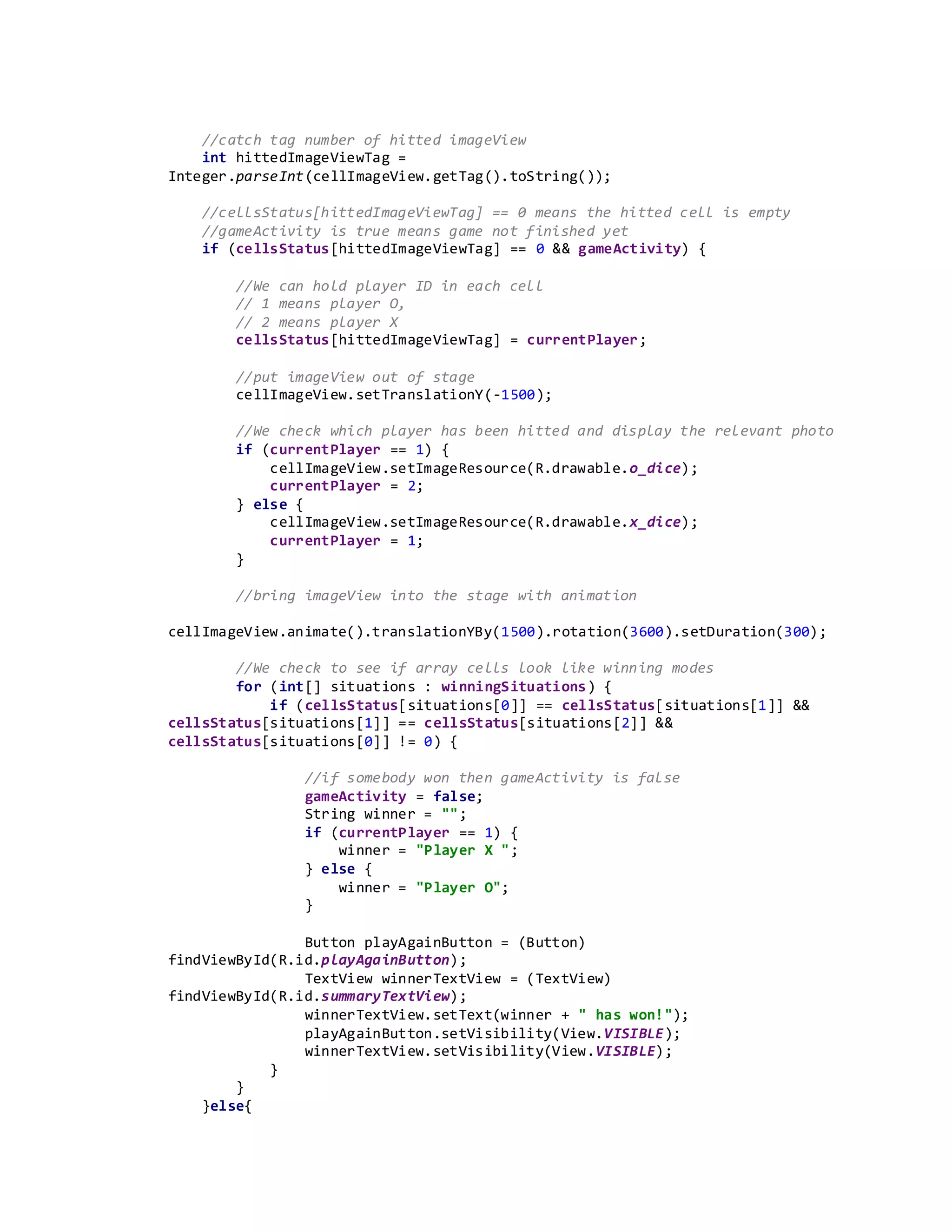 Create xo game in android studio | DOCX