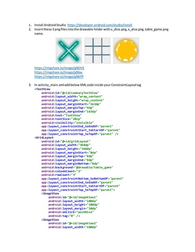 Create xo game in android studio | PDF