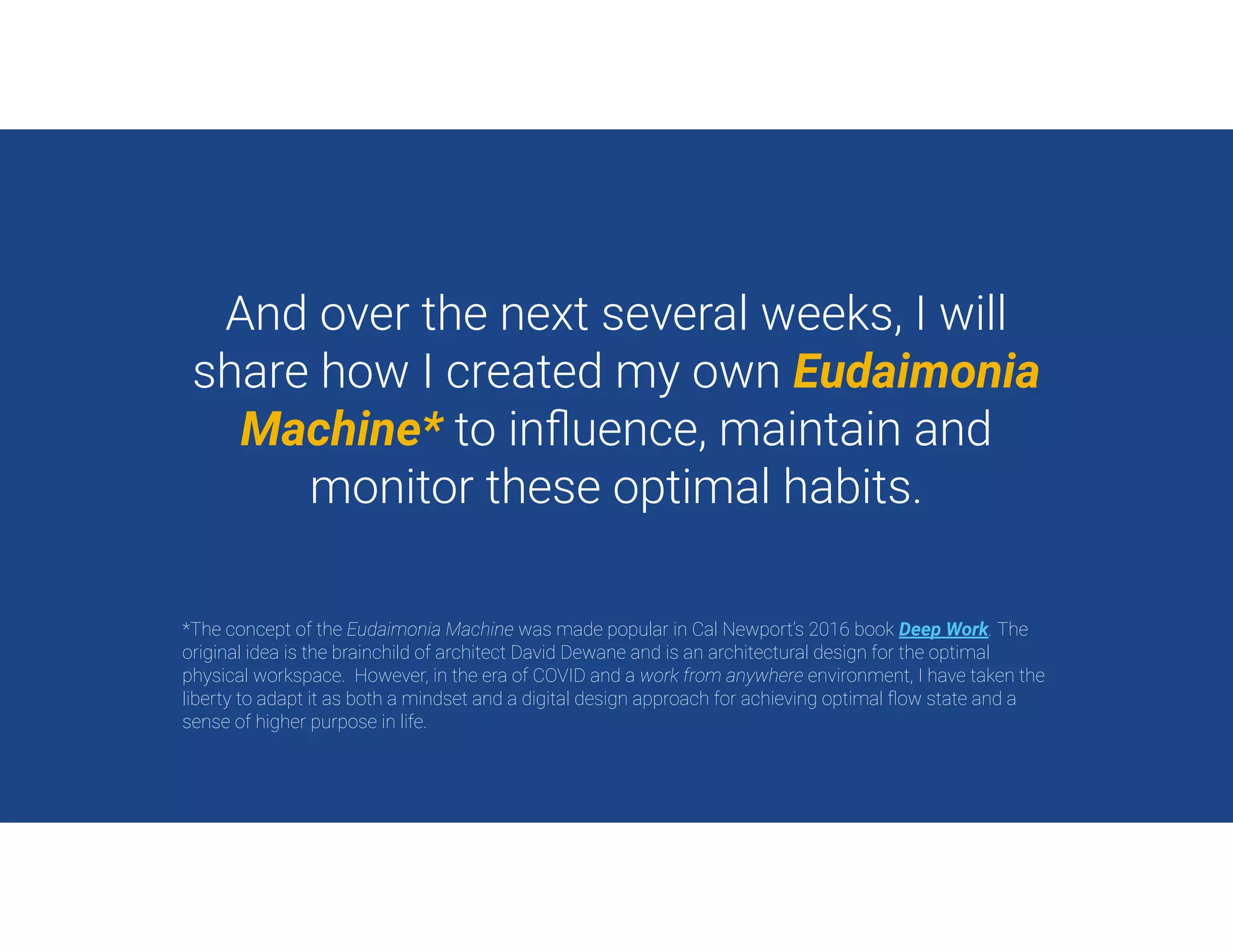 Create Your Own Eudaimonia Machine | PPT