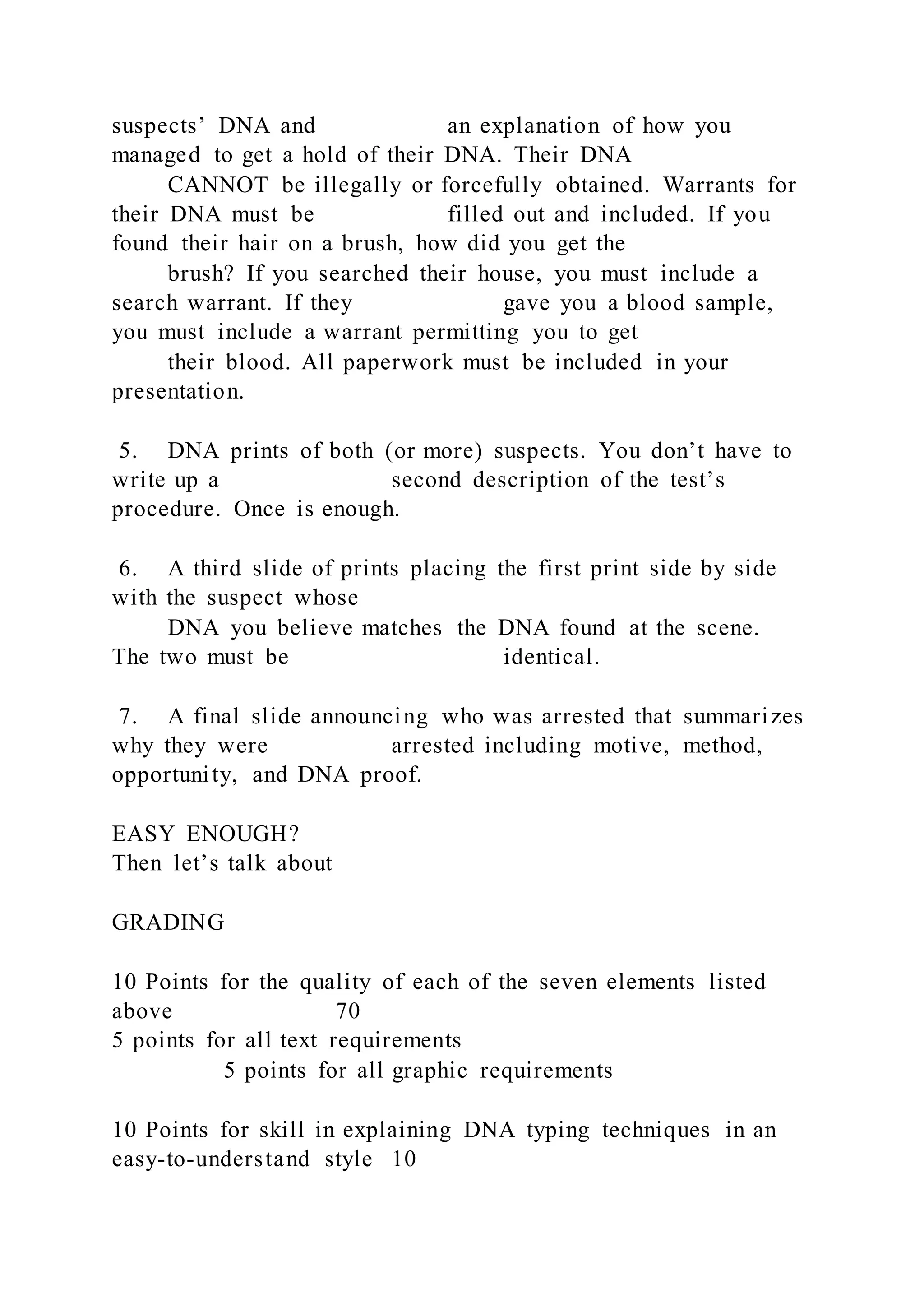 Create your own crime” Project TwoThe story A murder ha | DOCX