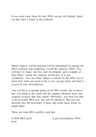 Create your own crime” Project TwoThe story A murder ha | PDF