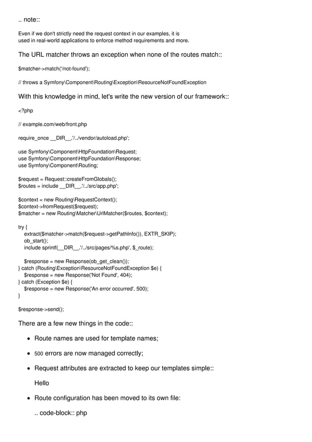 Create Your Own Framework by Fabien Potencier | PDF | Web Development | Internet