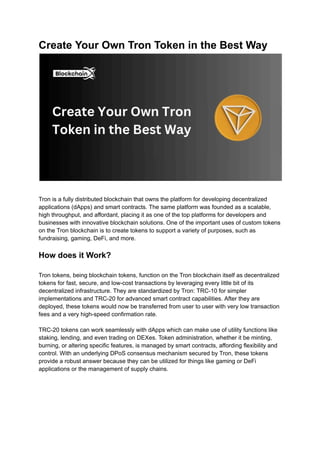 Create your own Tron Token in Best Way.pdf