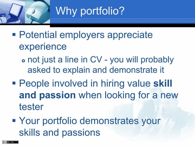 Create Your Tester Portfolio | PPT