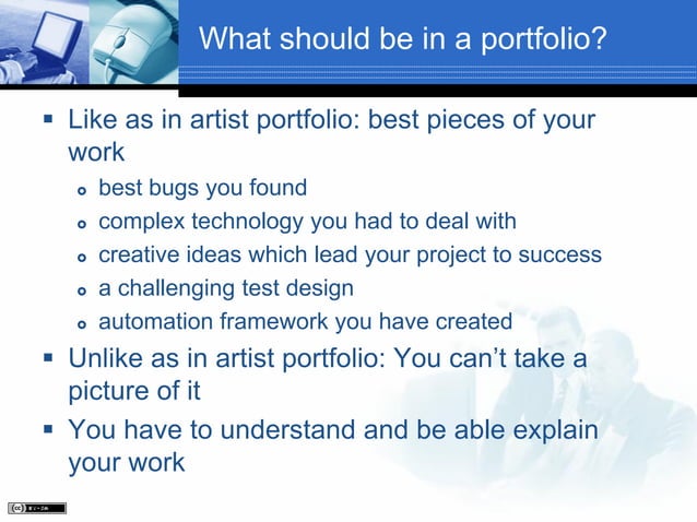 Create Your Tester Portfolio | PPT