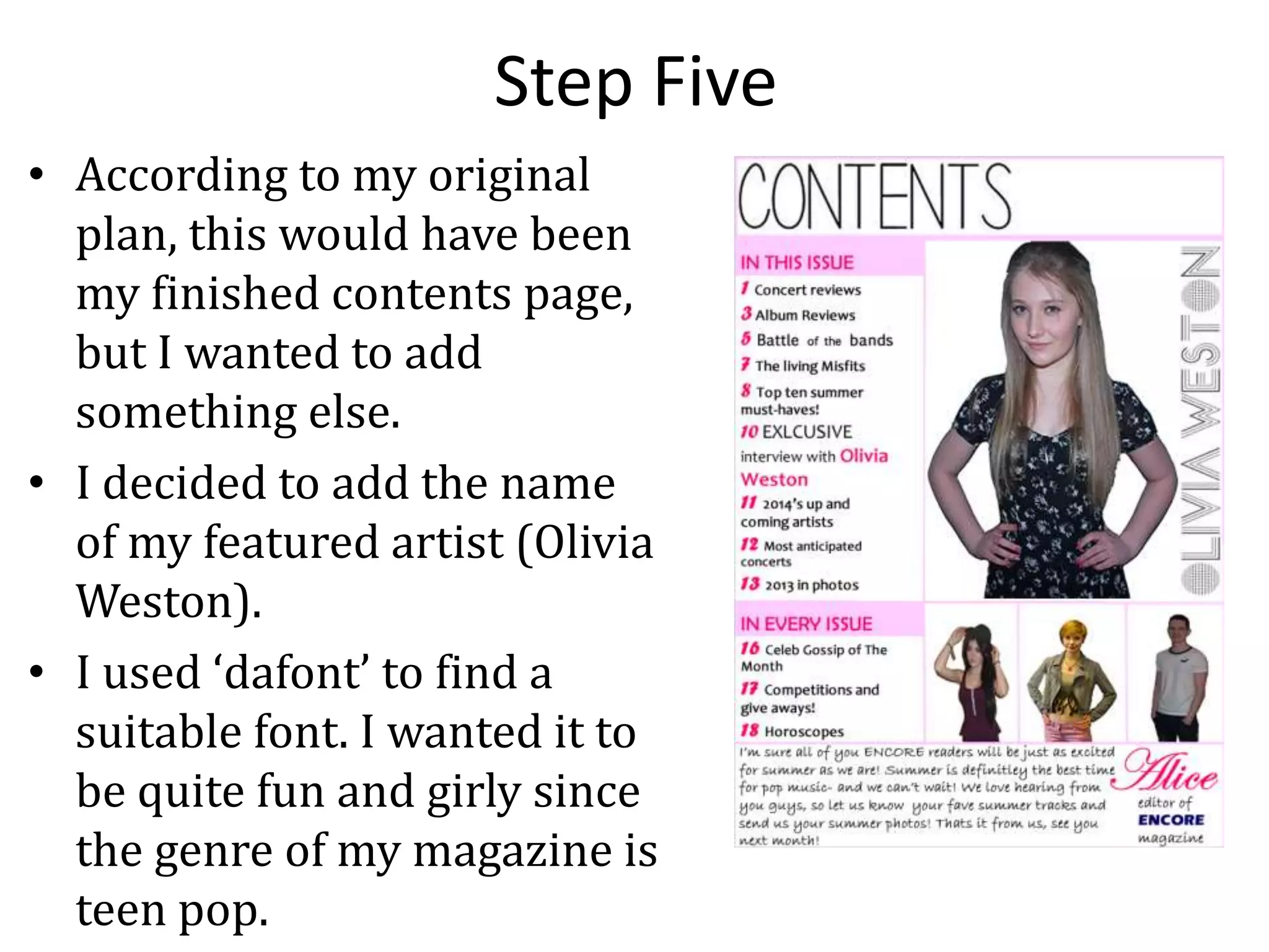 Creating my contents page | PPTX