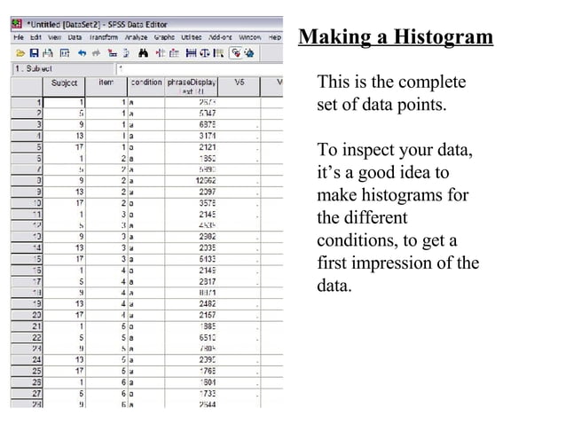 Creating a Histogram in SPSS | PPT